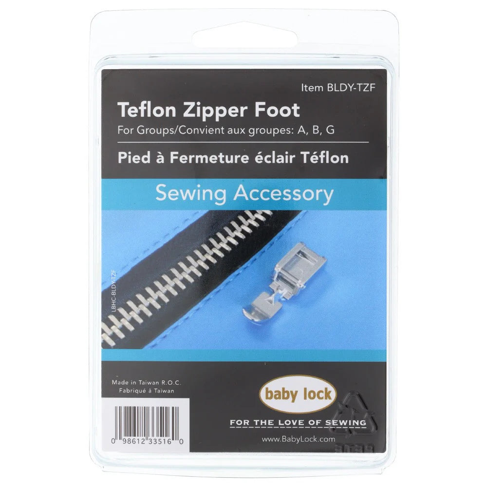 Baby Lock Teflon Zipper Piping Foot - BLDY-TZF — Flash Sew & Quilt