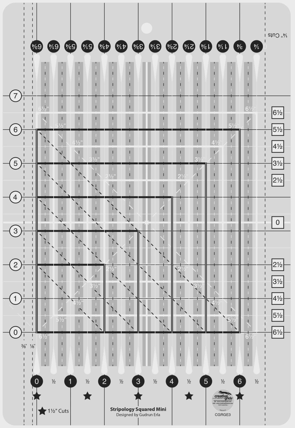 Creative Grids Quilt Ruler Stripology Mini CGRGE3 — Flash Sew & Quilt