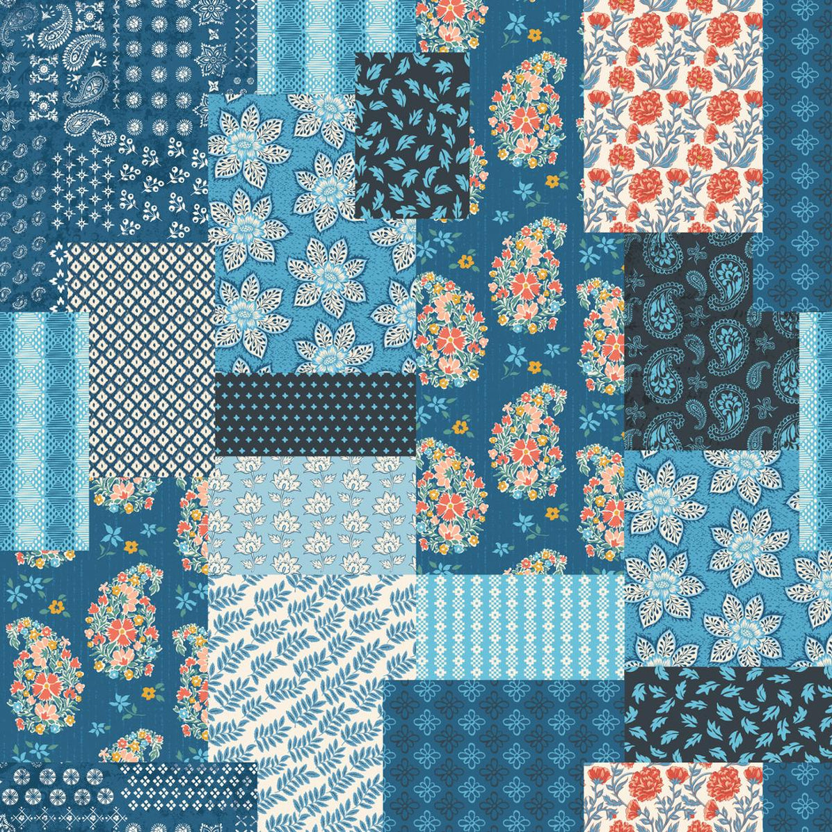 Cadence Patchwork Indigo 11919 12 by Crystal Manning for Moda Fabric ...