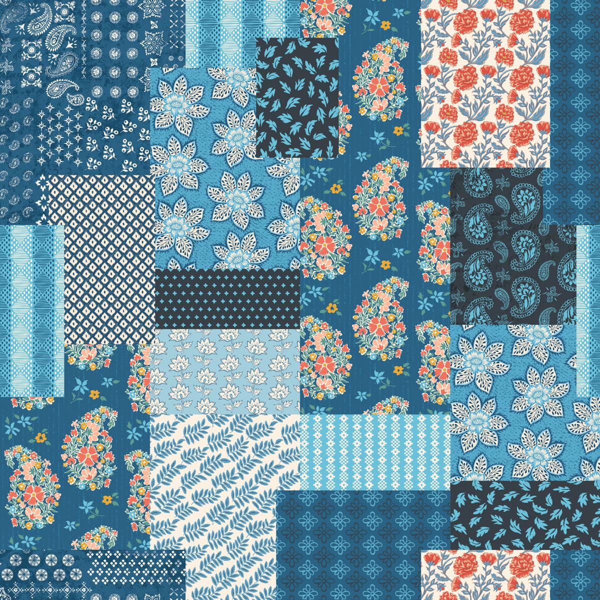 Cadence Patchwork Indigo 11919 12 by Crystal Manning for Moda Fabric ...