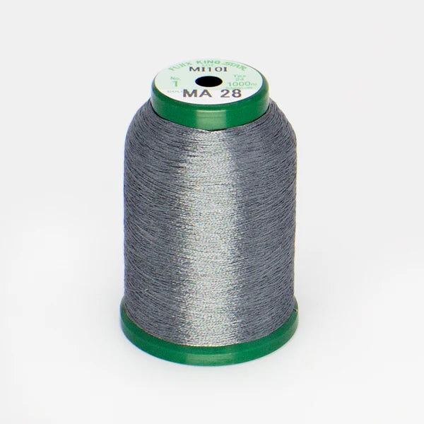 KingStar Metallic Thread Pewter MA28 1000m — Flash Sew & Quilt
