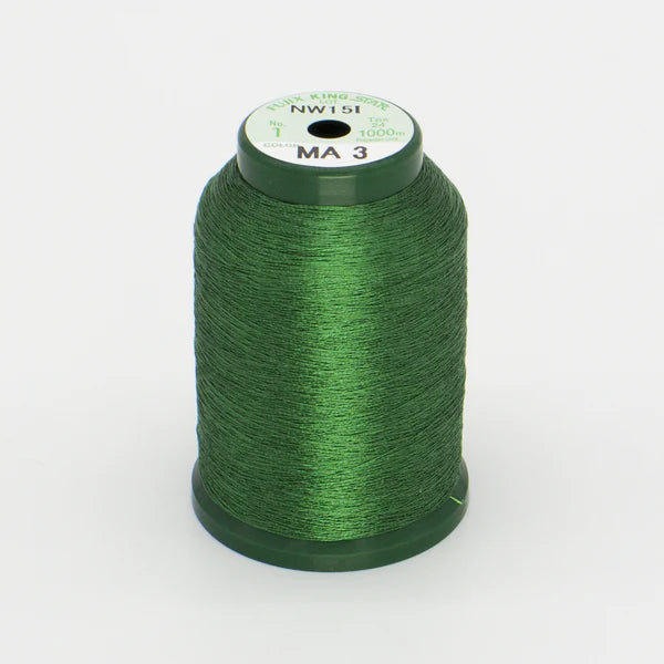 KingStar Metallic Thread Green MA3 1000m — www.flashsewandquilt.com