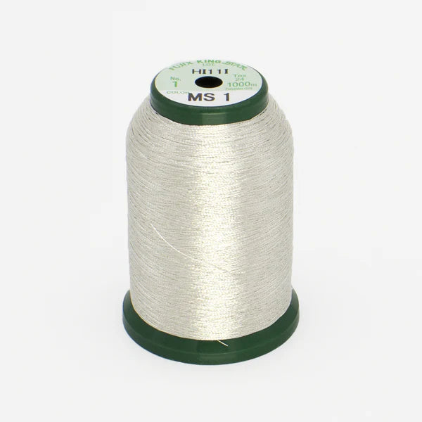 KingStar Metallic Thread Silver MS1 1000m — Flash Sew & Quilt