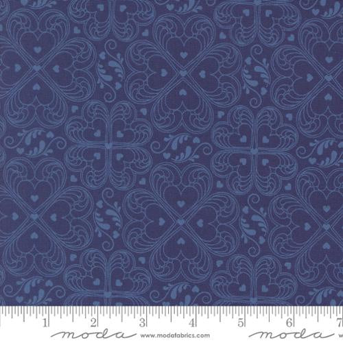 Legendary Love Valentine Damask Hearts Navy 45054 12 — Flash Sew & Quilt