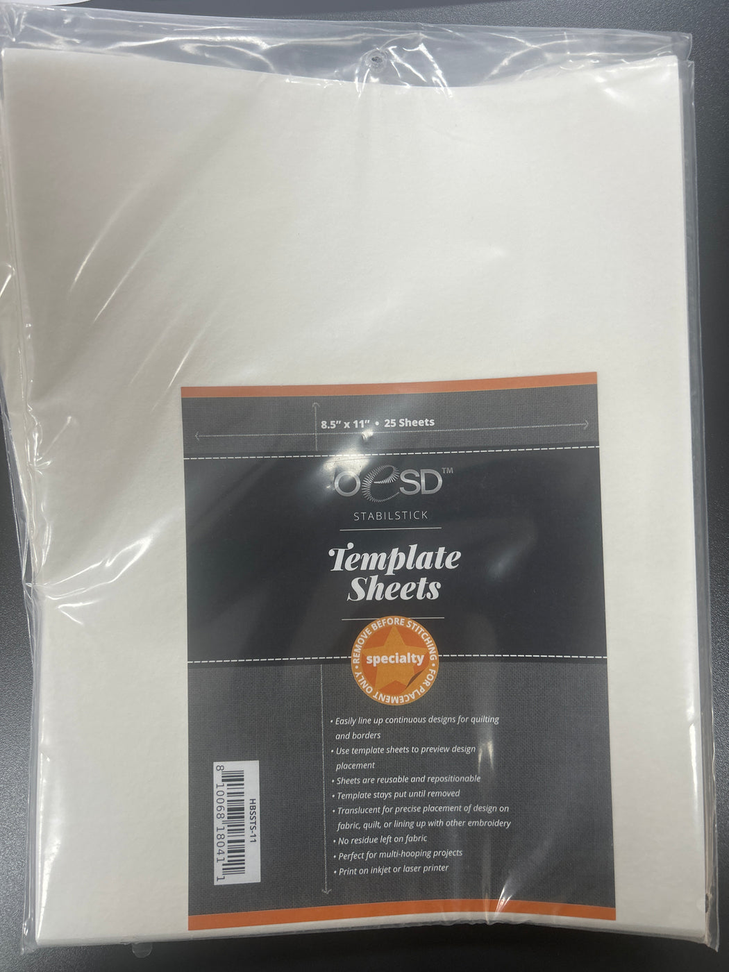 OESD StabilStick Template Sheets — Flash Sew & Quilt