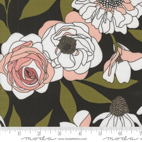 Botany Cabbage Rose Ink 11550 12 fabric — Flash Sew & Quilt