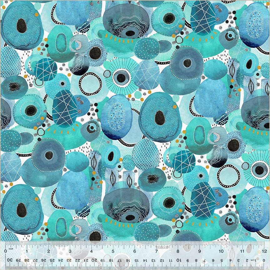 Windham Fabrics Ebb & Flow Genesis Turquoise fabric — Flash Sew & Quilt
