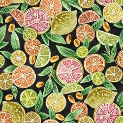 Happiest Hour collection - Cocktail Citrus Black fabric — Flash Sew & Quilt
