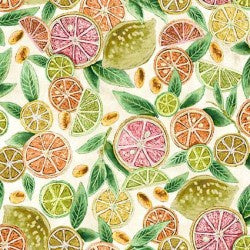 Happiest Hour collection - Cocktail Citrus Cream fabric — Flash Sew & Quilt