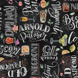 Happiest Hour collection - Signature Cocktail Black fabric — Flash Sew ...